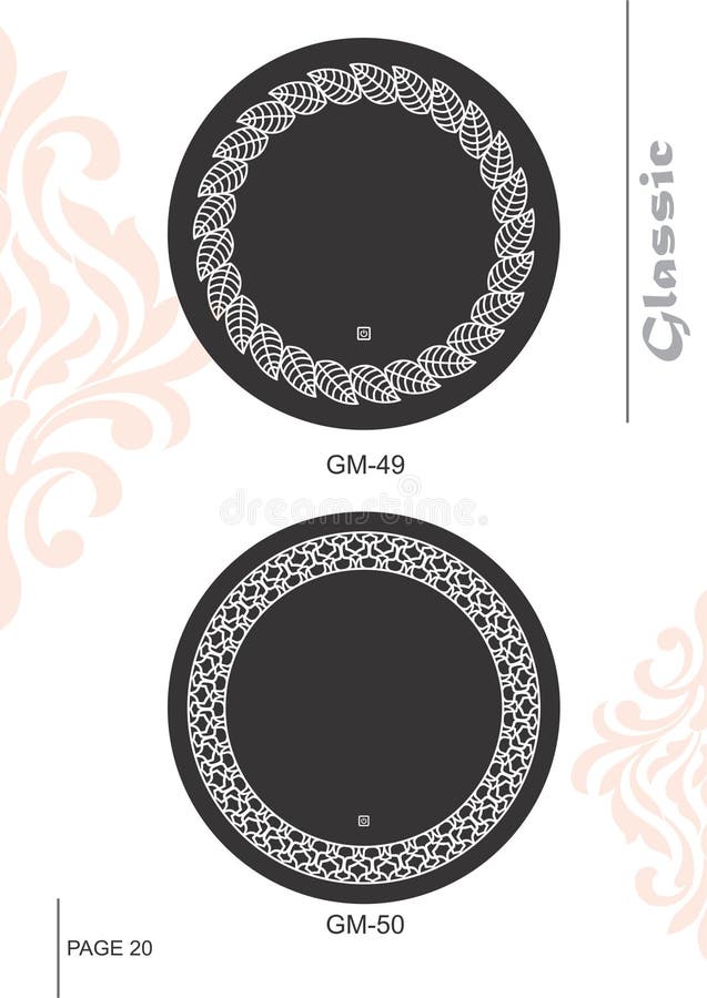 Led Mirror with Touch Sensor Design Stencil Cdr X6 Stock Vector ...