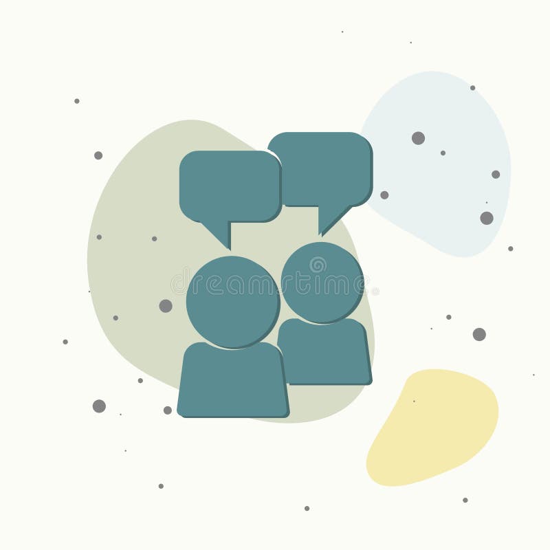 Vector User Chat Icon. People Interaction Symbol on Multicolored ...
