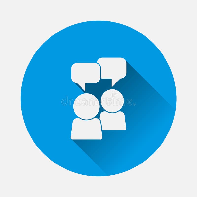 Vector User Chat Neon Light Icon. Flat People Interaction Symbol Icon ...