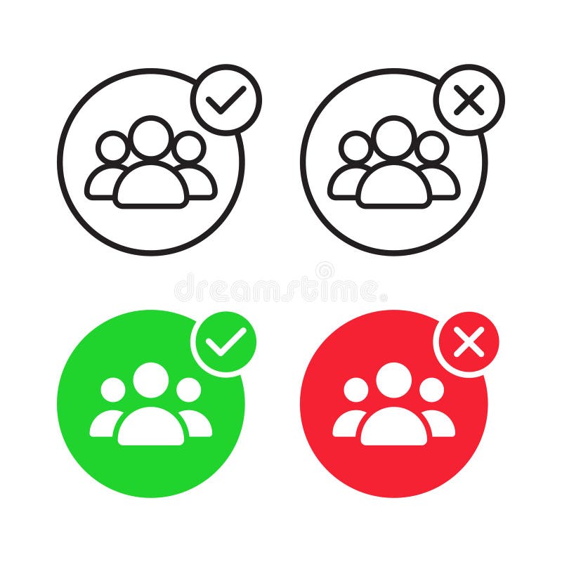 Vector User Group in Circle with Check and Cross Mark Stock Vector ...