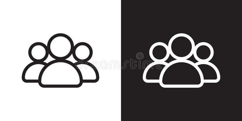 Vector User Group Icon Black and White Stock Vector - Illustration of ...