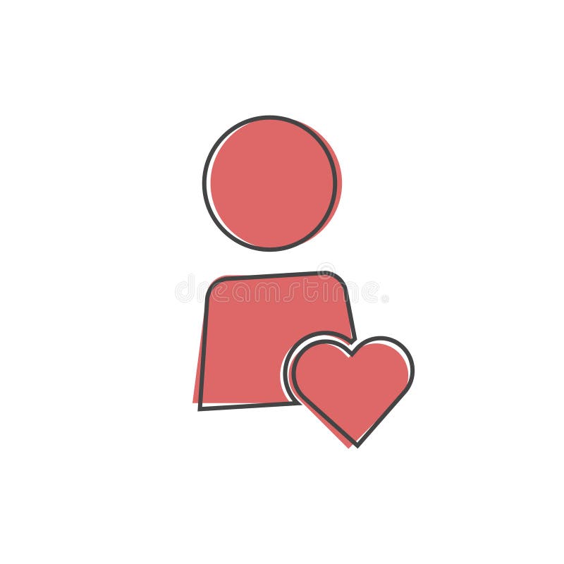 Vector User and Heart Icon on White Isolated Background Stock Vector ...