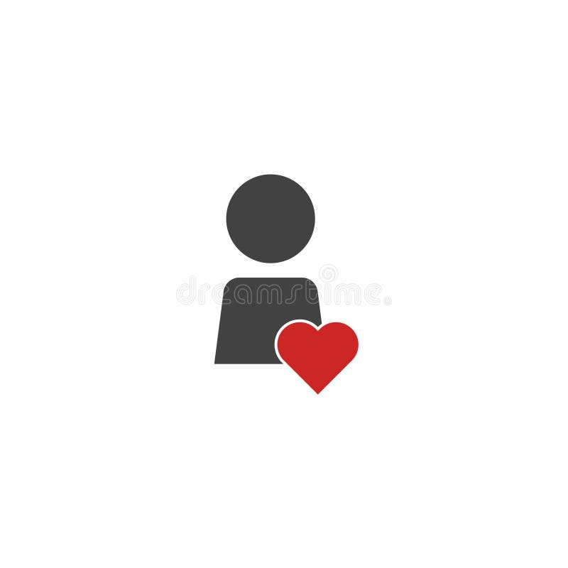 Vector User and Heart Icon on White Isolated Background Stock Vector ...