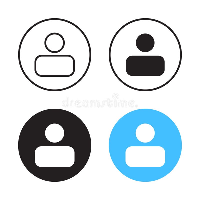 Vector User Icon in Multiple Style Stock Illustration - Illustration of ...