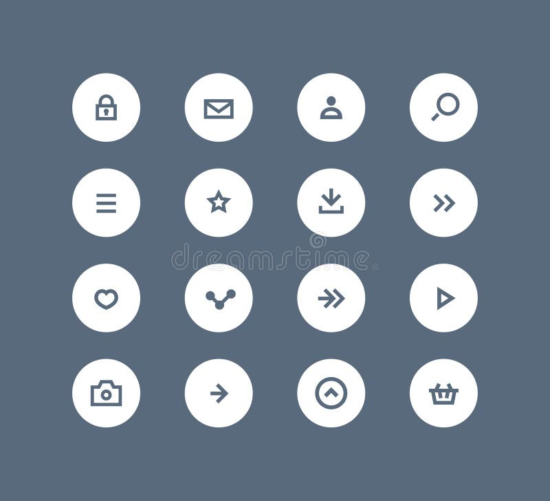 Vector User Interface Button Set Stock Vector - Illustration of internet, media: 282046065