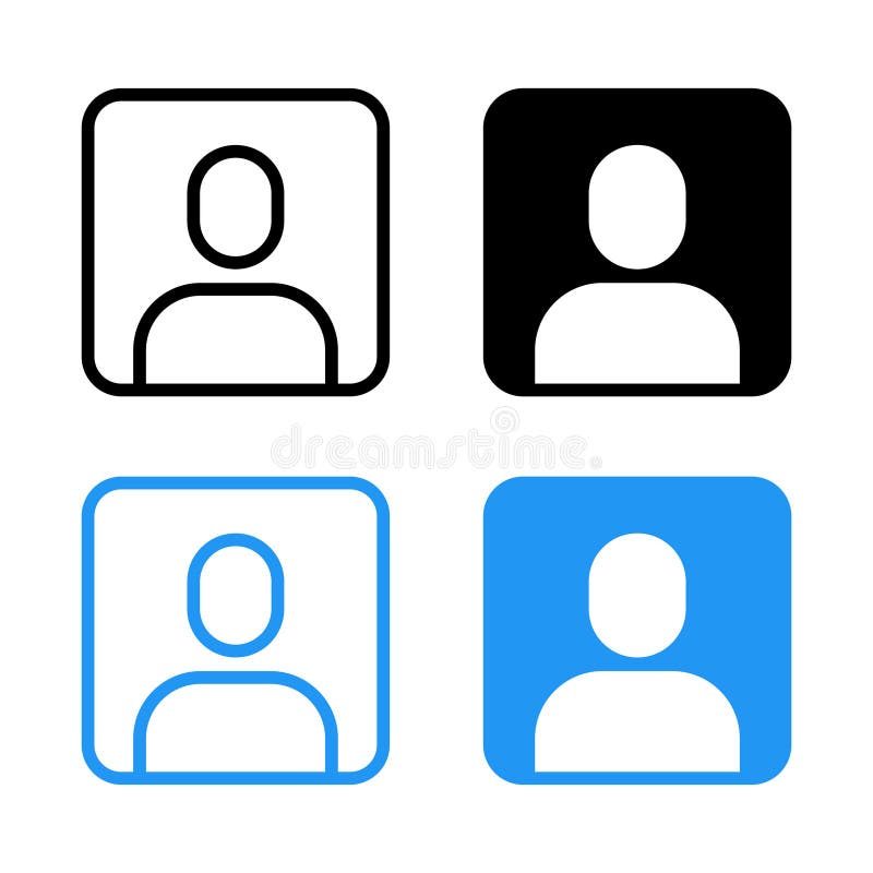 Vector User Profile Icon Set Stock Illustration - Illustration of ...