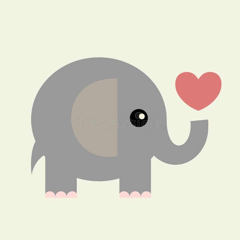 Vector Valentijnskaartkaart (olifant) Vector Illustratie - Illustration ...