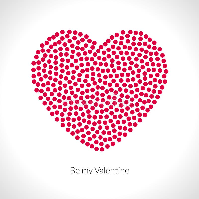 Vector Valentine Heart Shape Filled with Red Circles. Holiday Shape ...