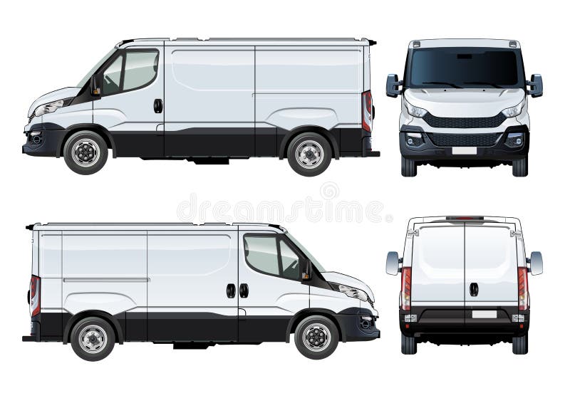 Vector Van Template Isolated on White Stock Vector - Illustration of ...