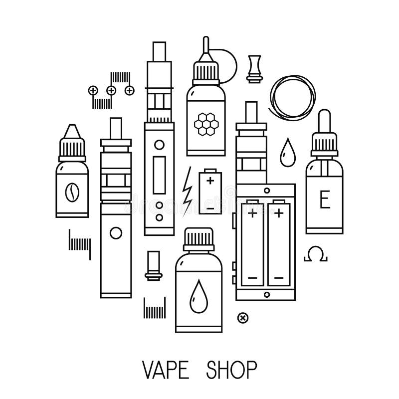 Vape icons set stock vector. Illustration of personal - 57161224