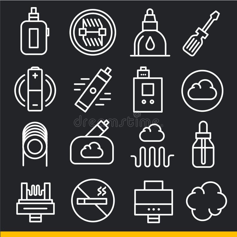 Vector Vaping Icons Set Isolated Trend Stock Vector - Illustration of ...