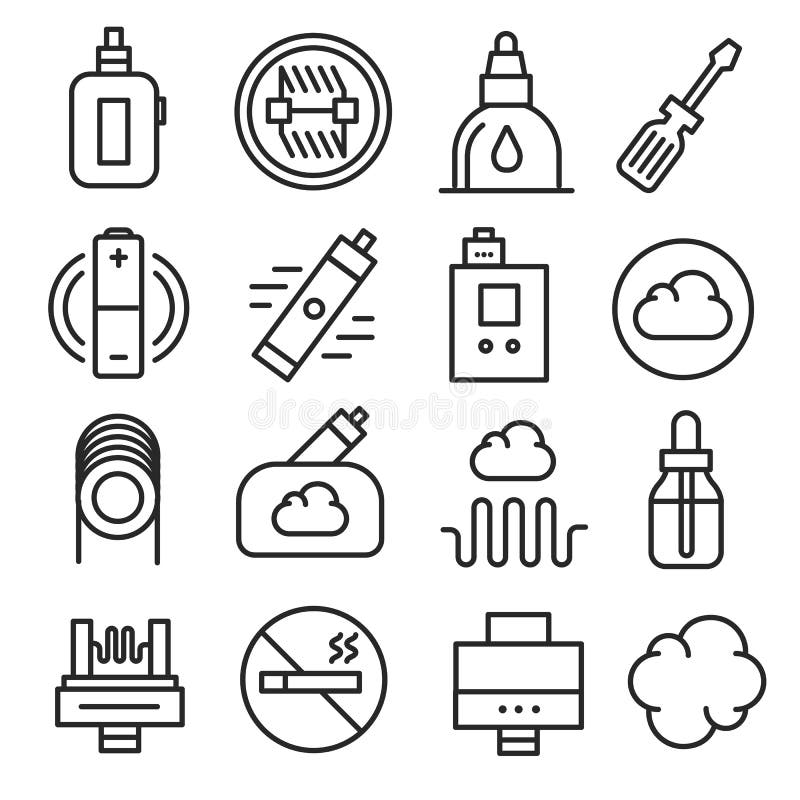 Vector Vaping Icons Set Isolated Trend Stock Vector - Illustration of ...