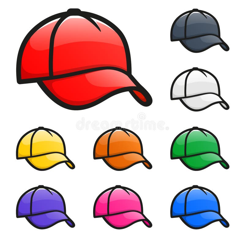 Vector Various Colors Cap Hat Stock Vector - Illustration of icon ...