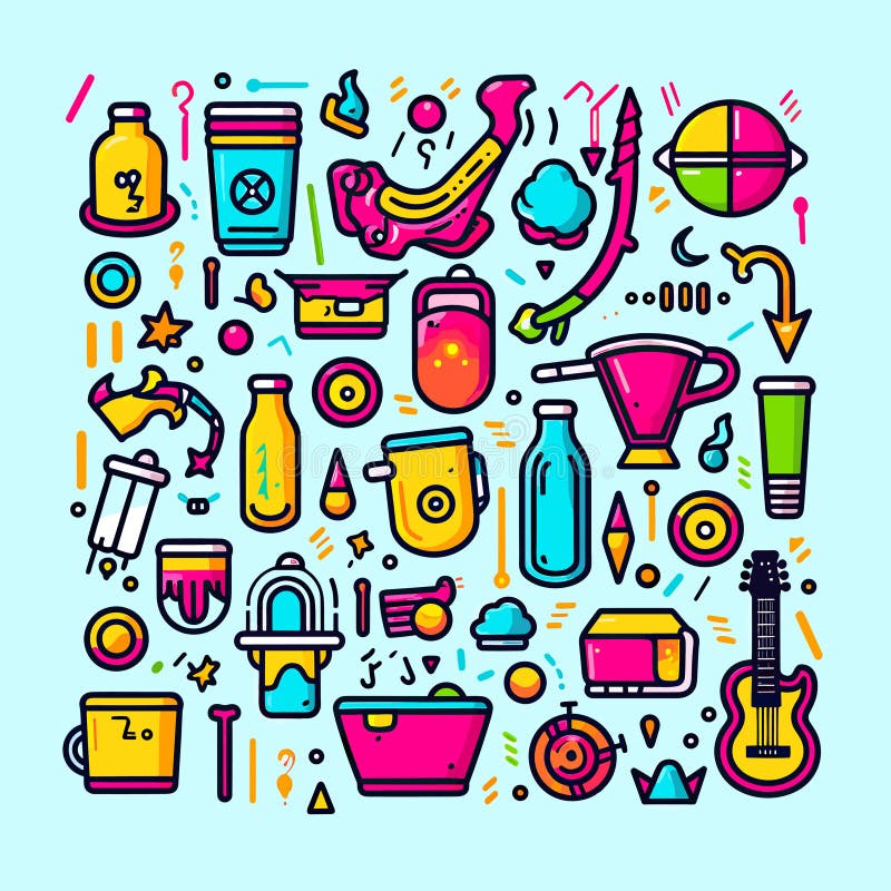 Vector of Various Objects Arranged in a Visually Appealing Composition ...