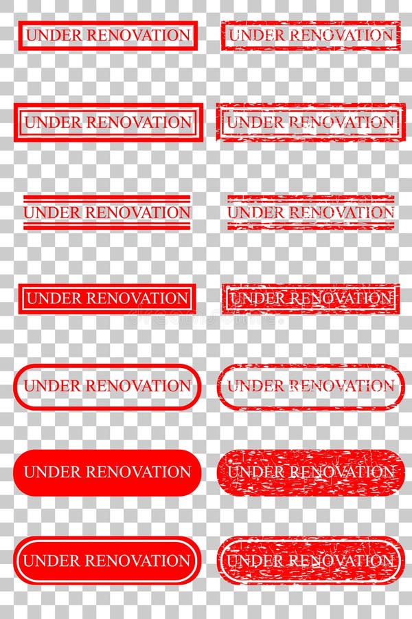 Various Style of Rubber Stamp Effect : Under Renovation, at Transparent ...