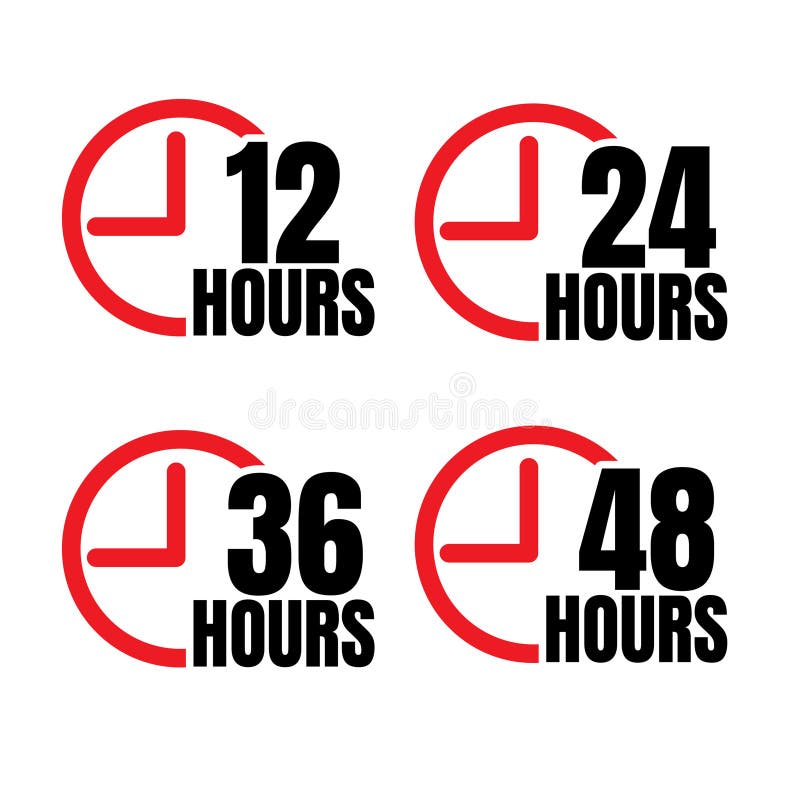 Vector Various Time Stickers with Time Stock Vector - Illustration of ...