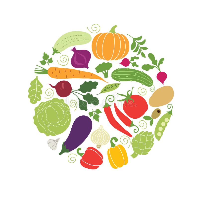 Healthy Food (vegetables), Cdr Vector Stock Vector - Illustration of ...