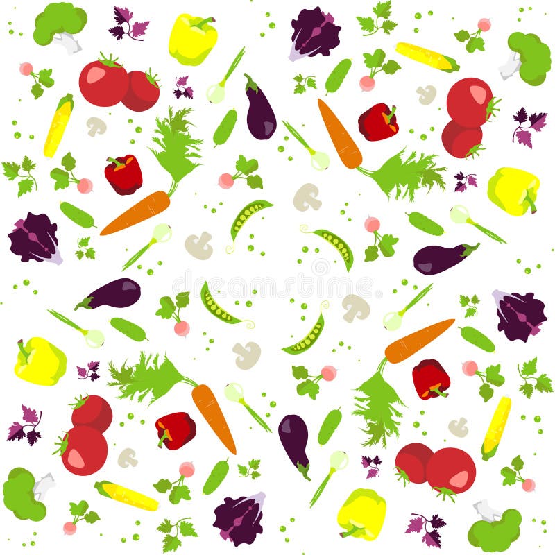 Vegetables pattern stock vector. Illustration of grocery - 35125062