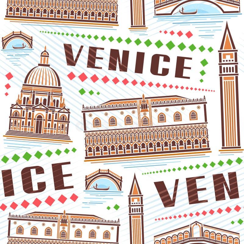 Venice Pattern Seamless Design Illustration Stock Vector - Illustration ...