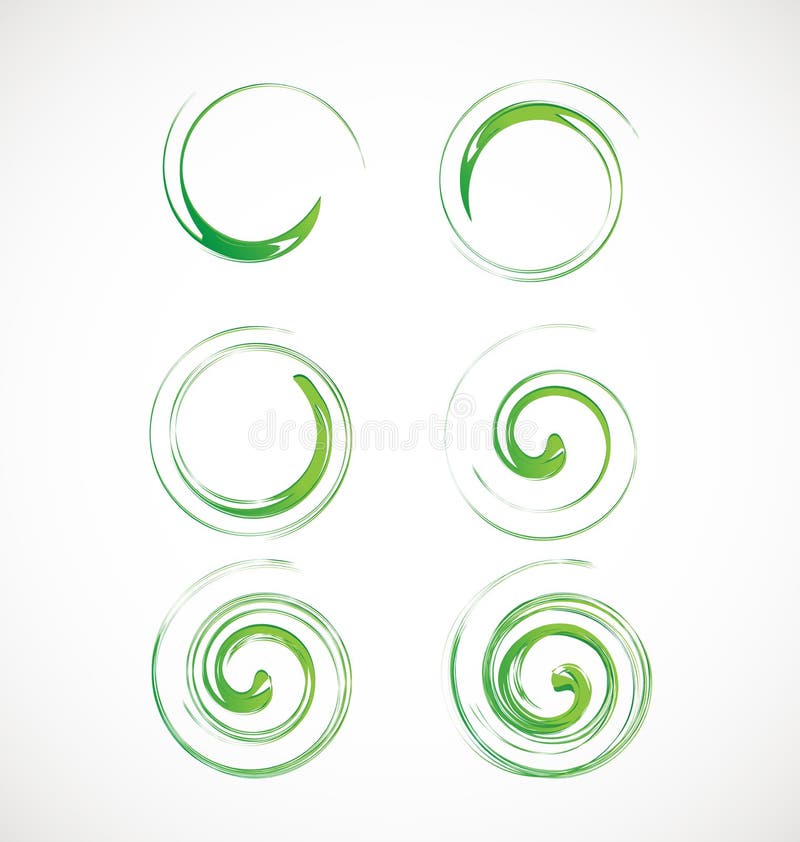 Vector Verde Abstracto Del Icono Del Elemento Del Remolino Ilustración ...