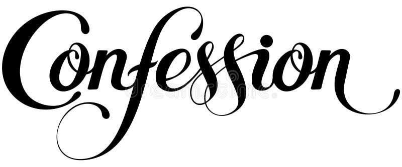 Confession - Custom Calligraphy Text Stock Vector - Illustration of ...