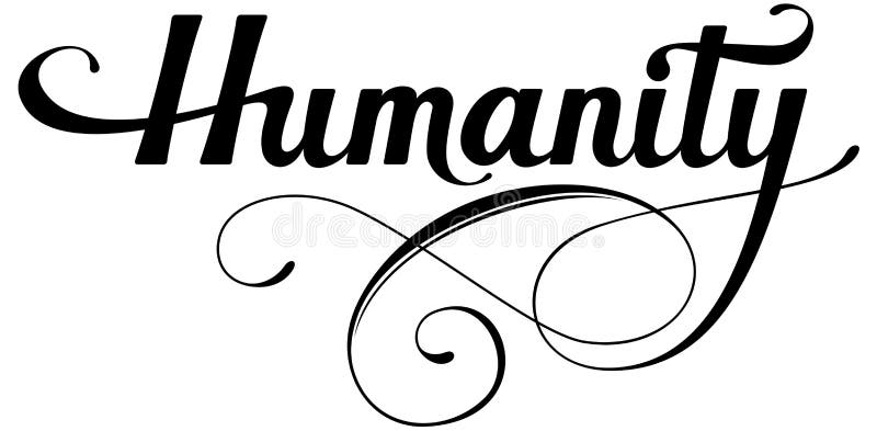 Humanity - Custom Calligraphy Text Stock Vector - Illustration of ...