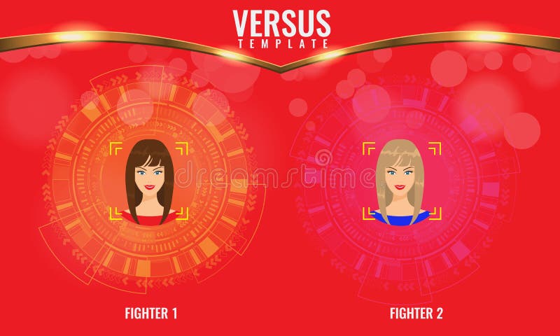 Versus VS Round Blue Logo. Battle Headline Template. Sparkling ...