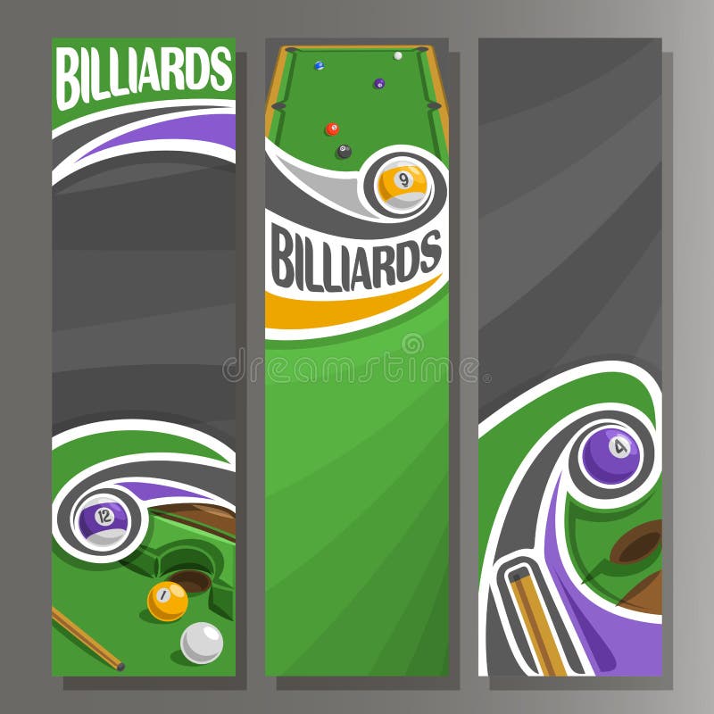 Billiards Sport Banner For Snooker And Pool Design Stock Vector ...