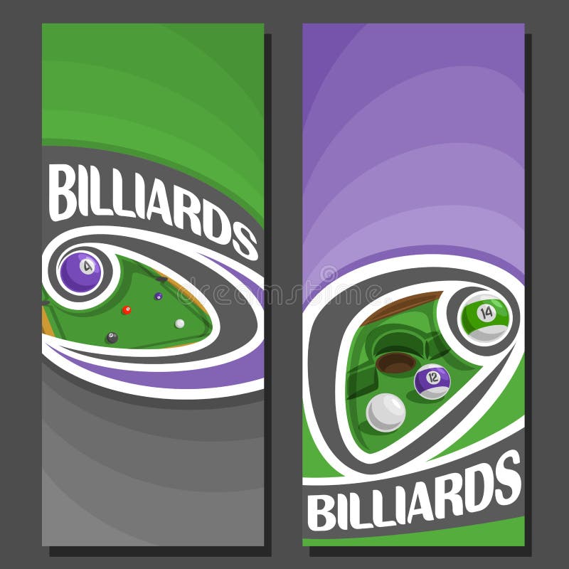 Vector Vertical Banners for Billiards Stock Vector - Illustration of ...