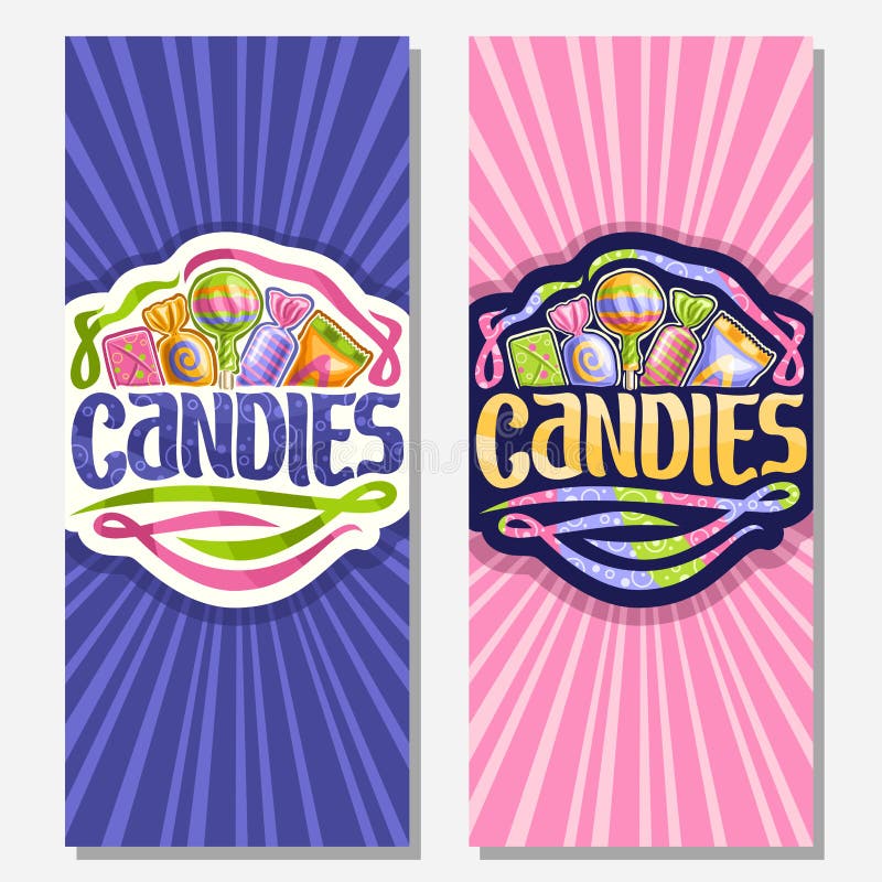 Vector Vertical Banners for Candies Stock Vector - Illustration of ...
