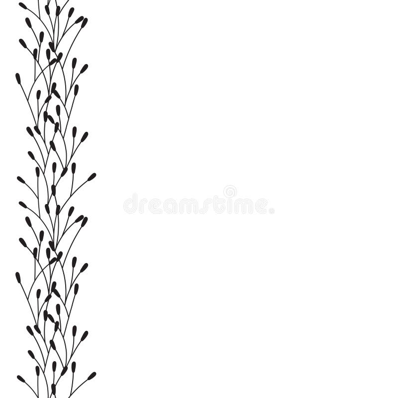 Vector Floral Border. Black Floral Frame Stock Vector - Illustration of ...