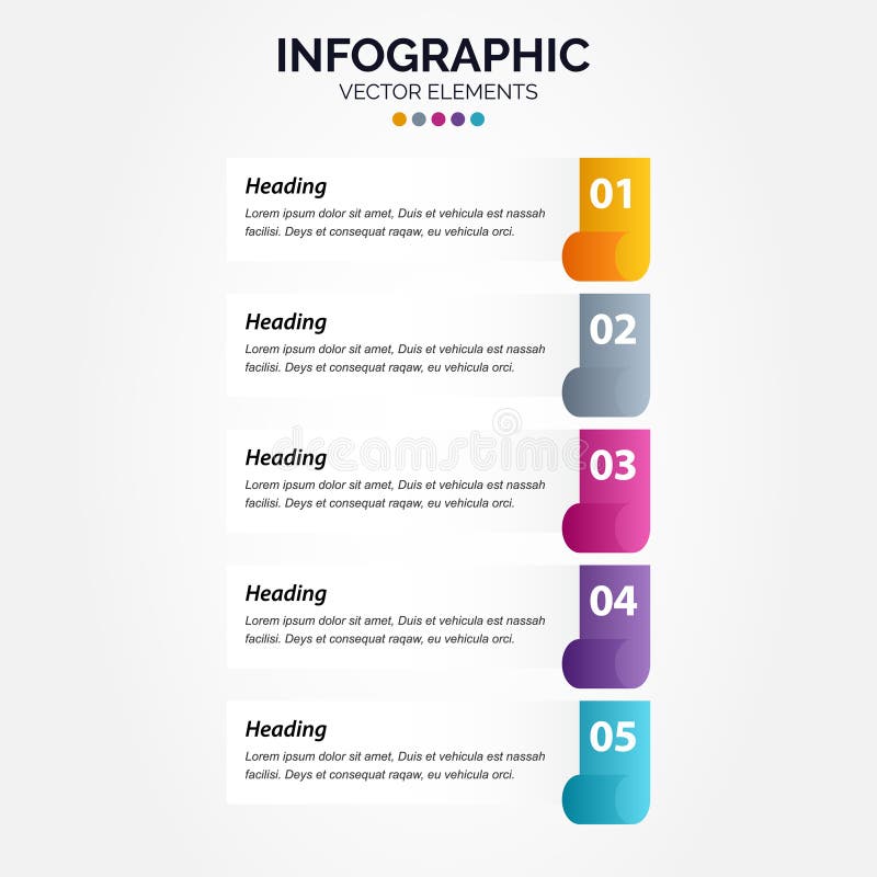 Vector Vertical Infographic Design with Icons. 5 Options or 5 Steps ...