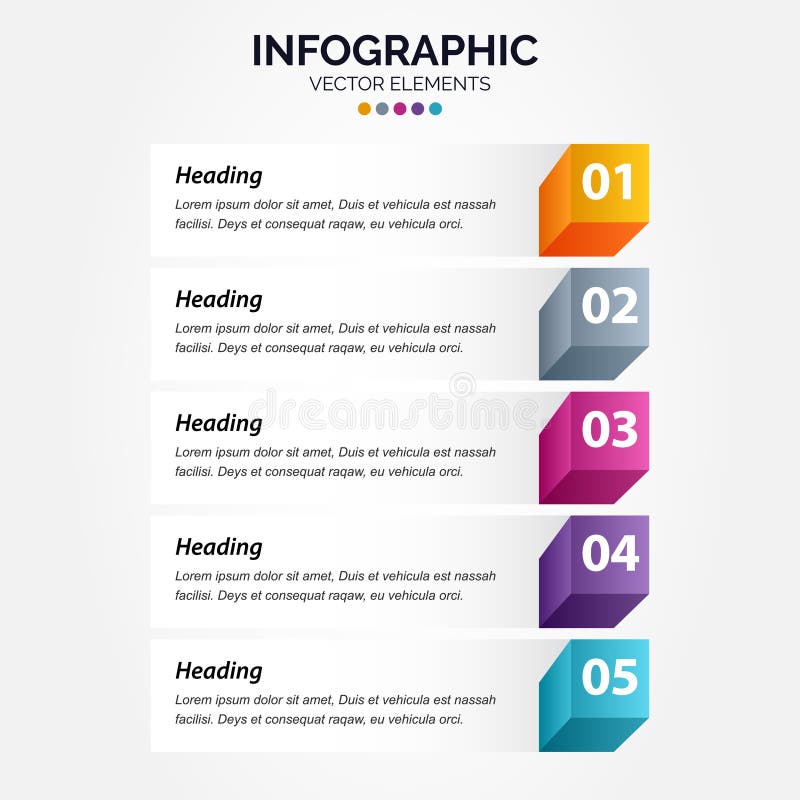 Vector Vertical Infographic Arrow Design with 5 Options or Steps ...