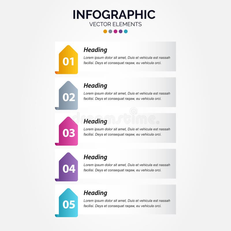 Vector Vertical Infographic Design with Icons. 5 Options or 5 Steps ...