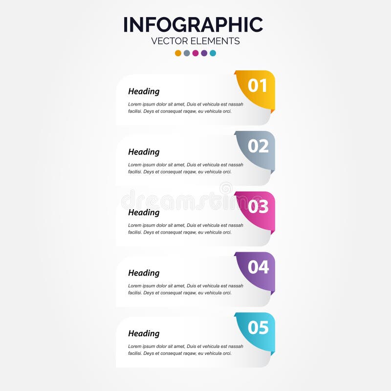 Vector Vertical Infographic Design with Icons. 5 Options or 5 Steps ...