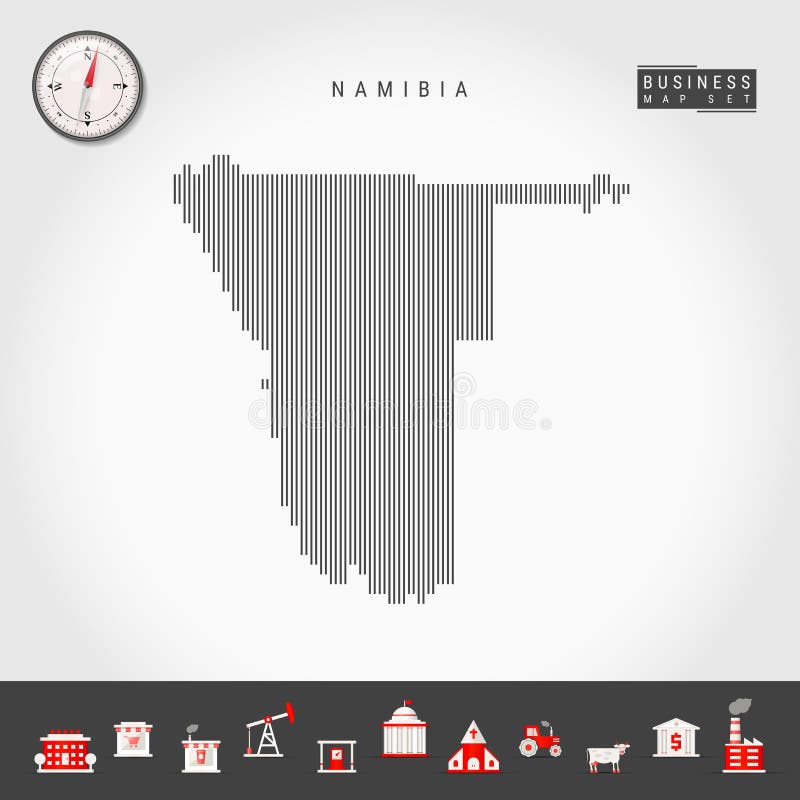 Namibia Editable Outline Map. Vector Illustration Stock Vector - Illustration of soft ...