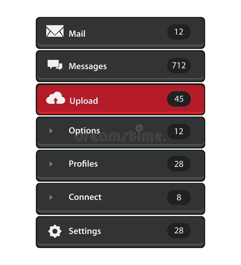Vector Vertical Web Menu Design Stock Vector - Illustration of field ...