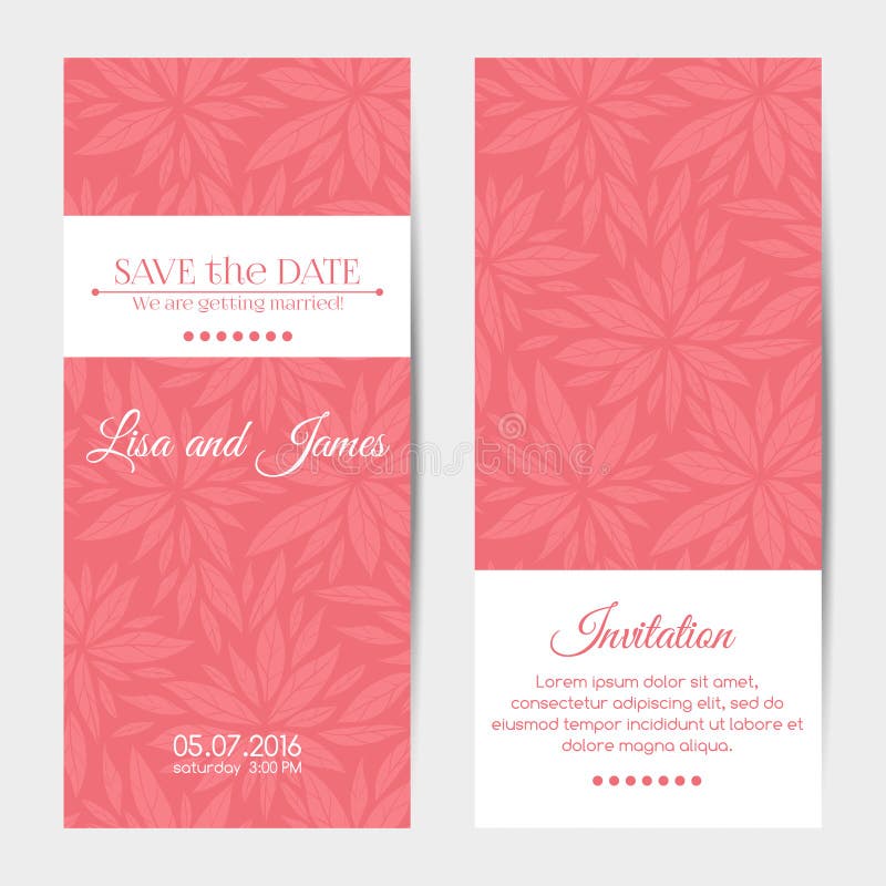 Vector Vertical Wedding Invitations Stock Vector - Illustration of ...