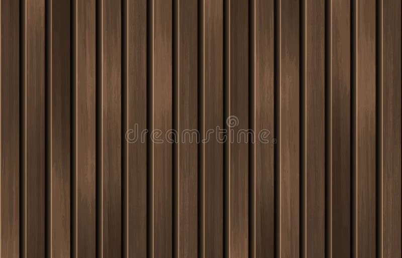 Vector Vertical Wooden Panel Background. Realistic Dark Brown Wood ...