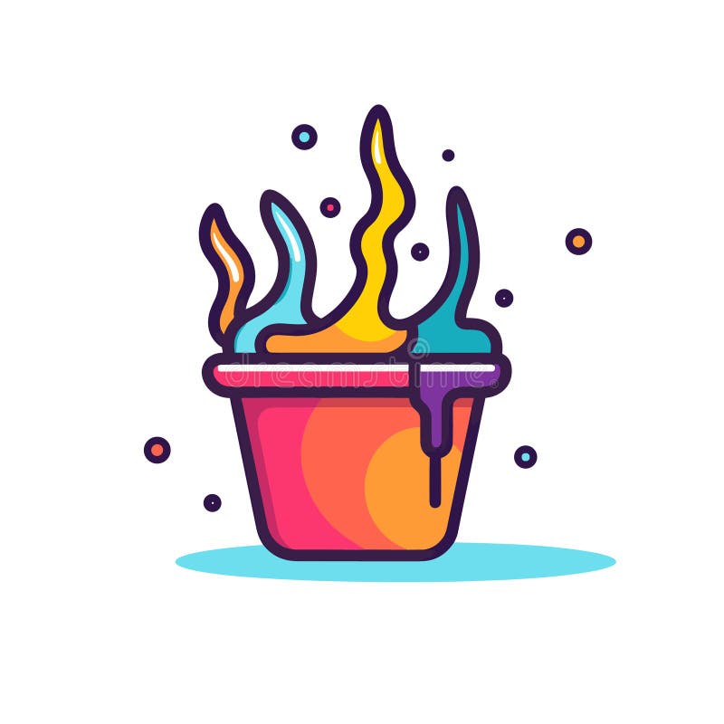 Vector of a Vibrant Bucket Filled with Colorful Liquid Stock Vector ...