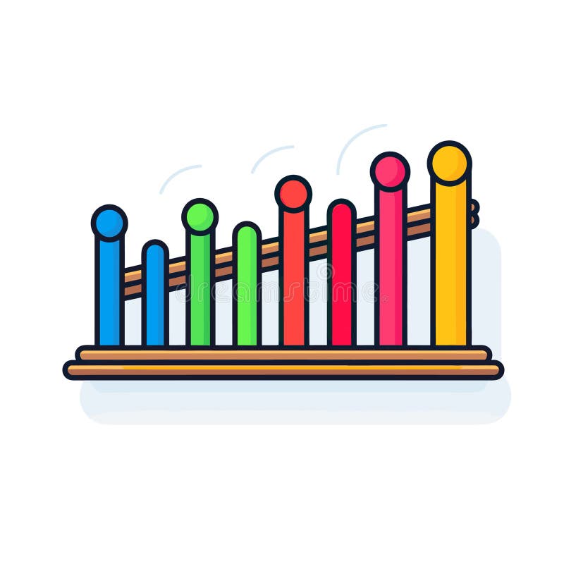 Vector of a Vibrant and Colorful Row of Sticks in a Vector Illustration ...
