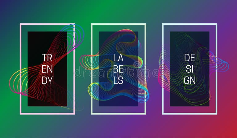 Vector Vibrant Labels Design. Set of Frames with Divergent Array of ...
