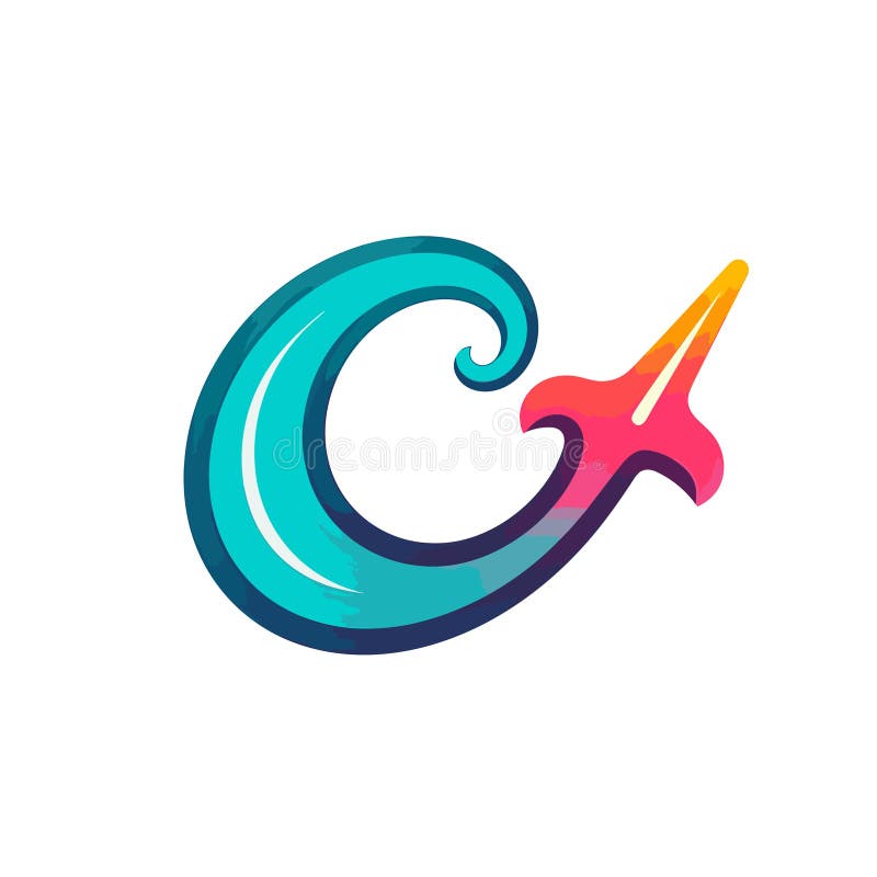 Vector of a Vibrant Letter with a Dynamic Wave Design Stock Vector ...