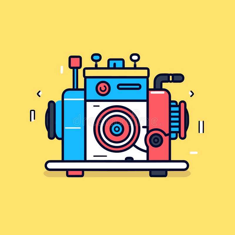 Vector of a Vibrant and Modern Machine on a Bright Yellow Backdrop ...