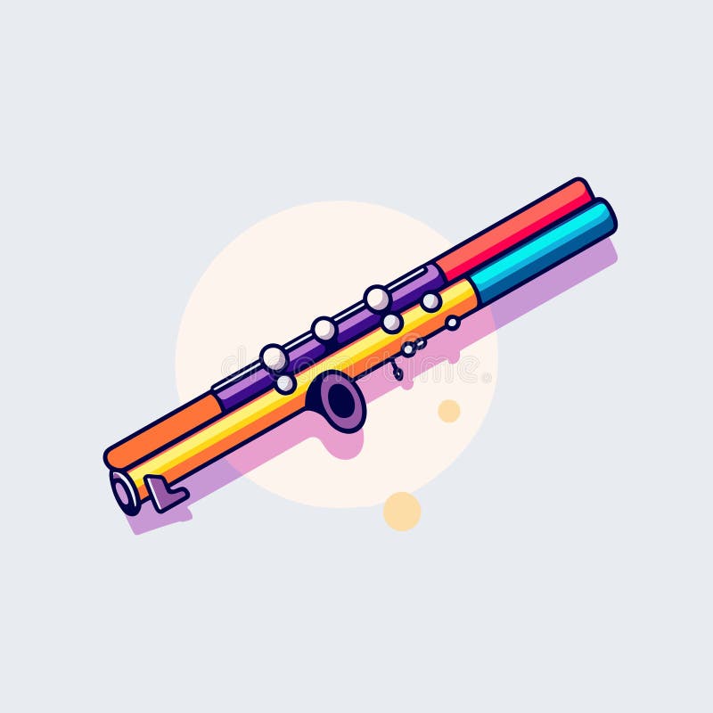 Vector of a Vibrant Rainbow-colored Flute on a White Background Stock ...