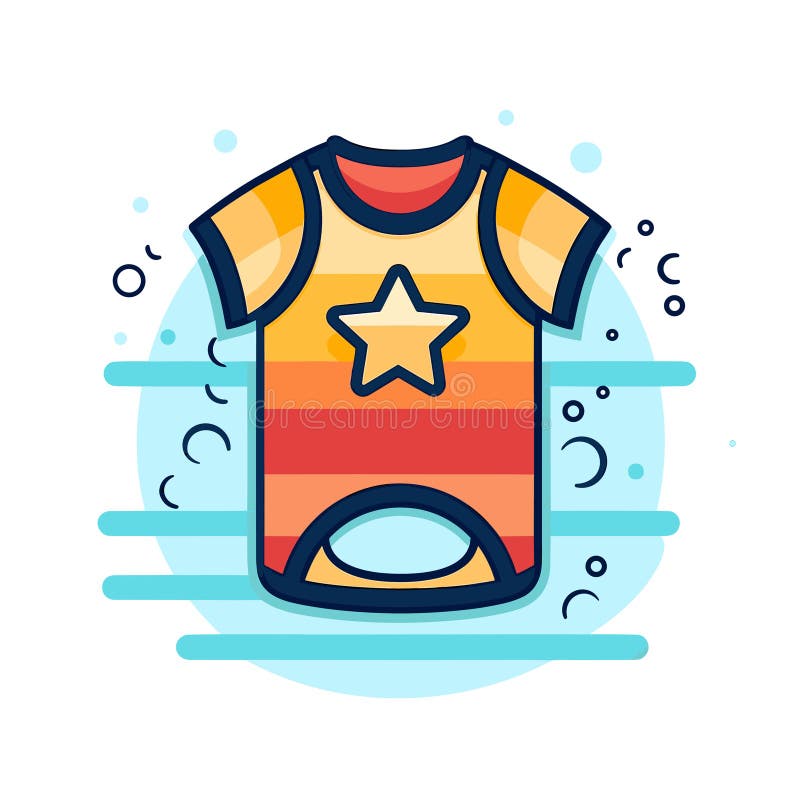 Vector of a Vibrant Shirt with a Star Design Stock Vector ...