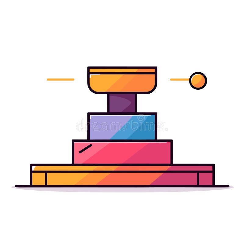 Vector of a Vibrant Tower with a Playful Ball on Its Pinnacle Stock ...