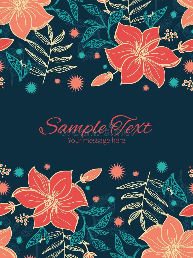 Vector Vibrant Tropical Hibiscus Flowers Vertical Stock Vector ...