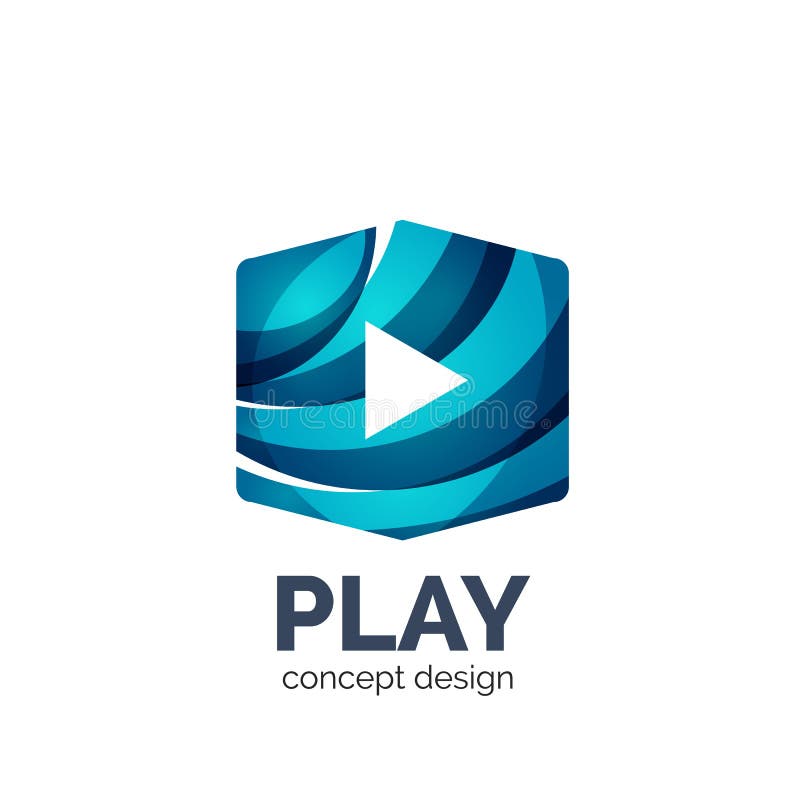 Vector Video Play Logo Template Stock Vector - Illustration of element ...