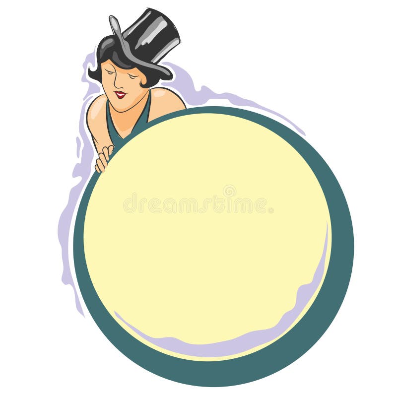 Vector Vignette. Girl in Hat with Space for Text Stock Vector ...